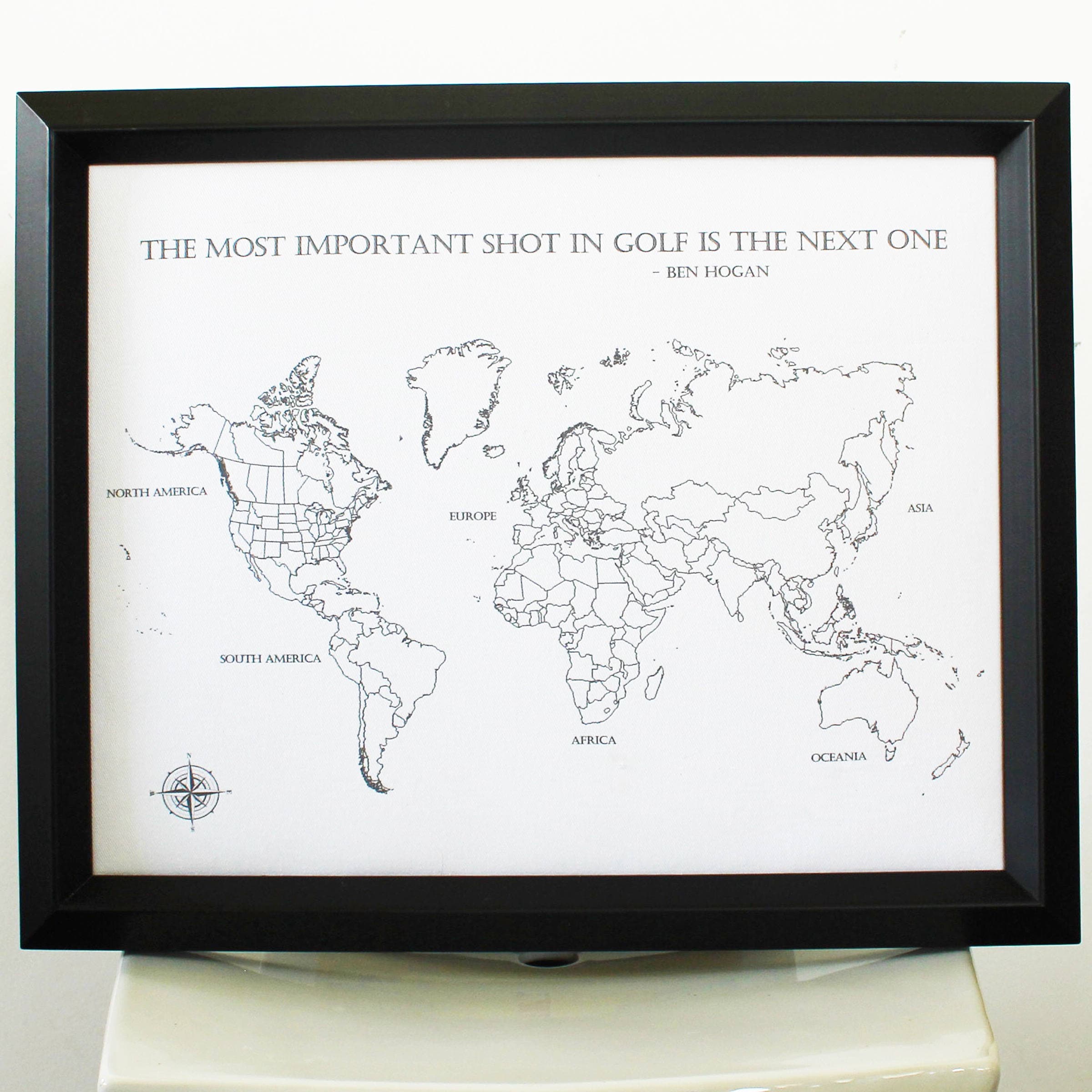 Custom Golfers Map Pinnable maps to mark the courses | Etsy