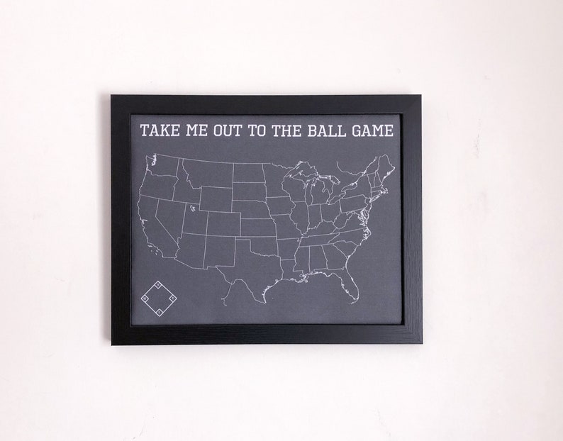 Baseball Stadium Map | Map of MLB Ballparks | Ballpark Map | Framed and ...