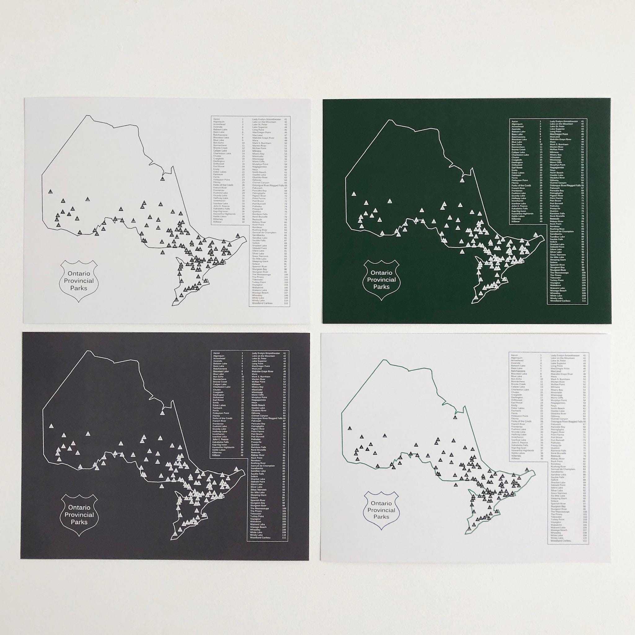 Ontario Provincial Parks Map Prints, Multiple Colors - Etsy