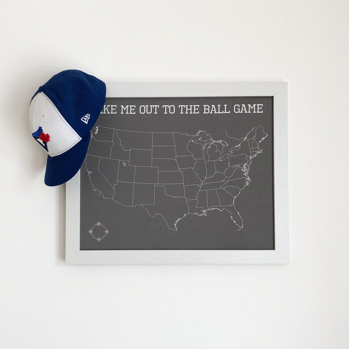 Baseball Stadium Map | Map of MLB Ballparks | Ballpark Map | Framed and ...