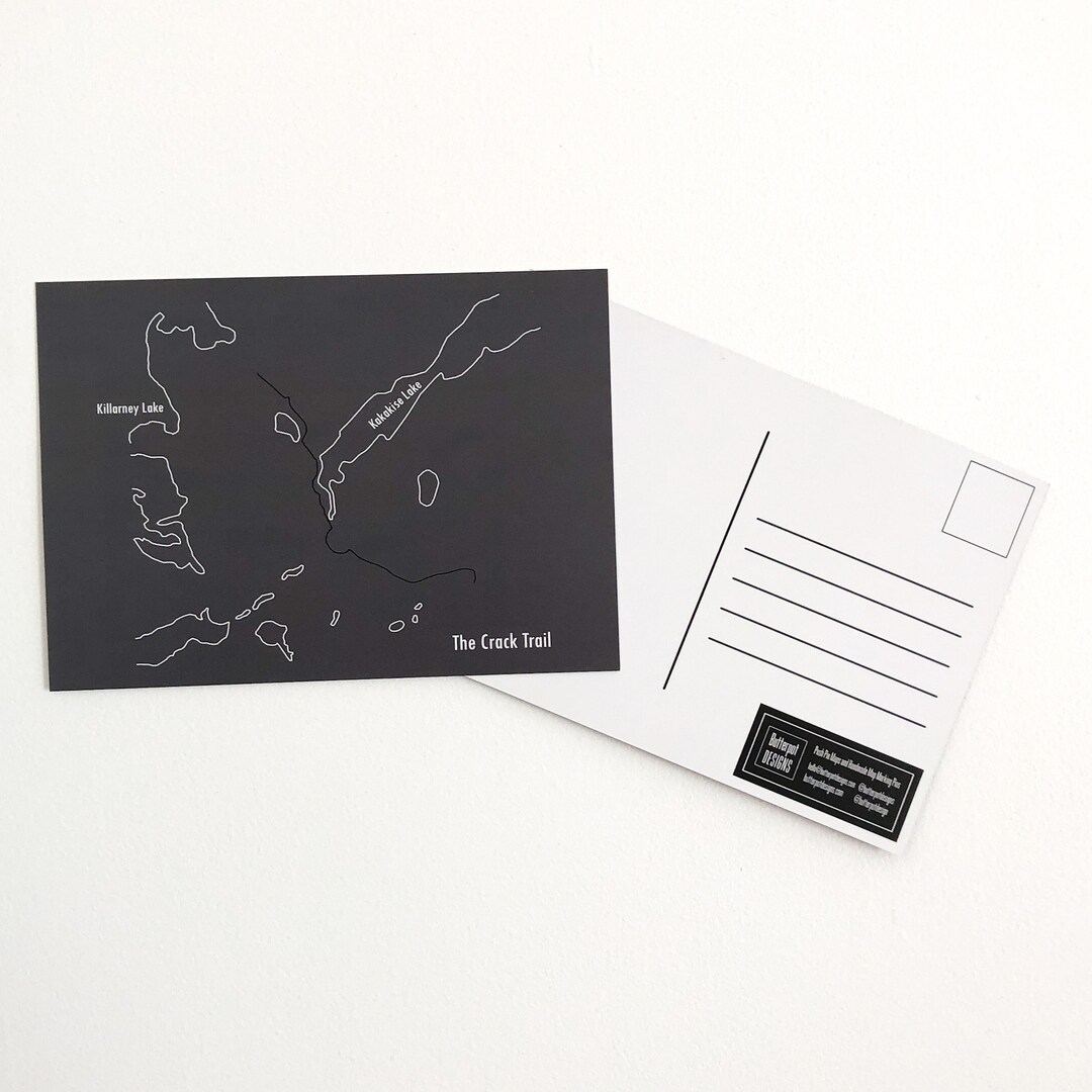 Crack Trail Map Postcard Prints, Printed Maps of the Crack Trail in ...