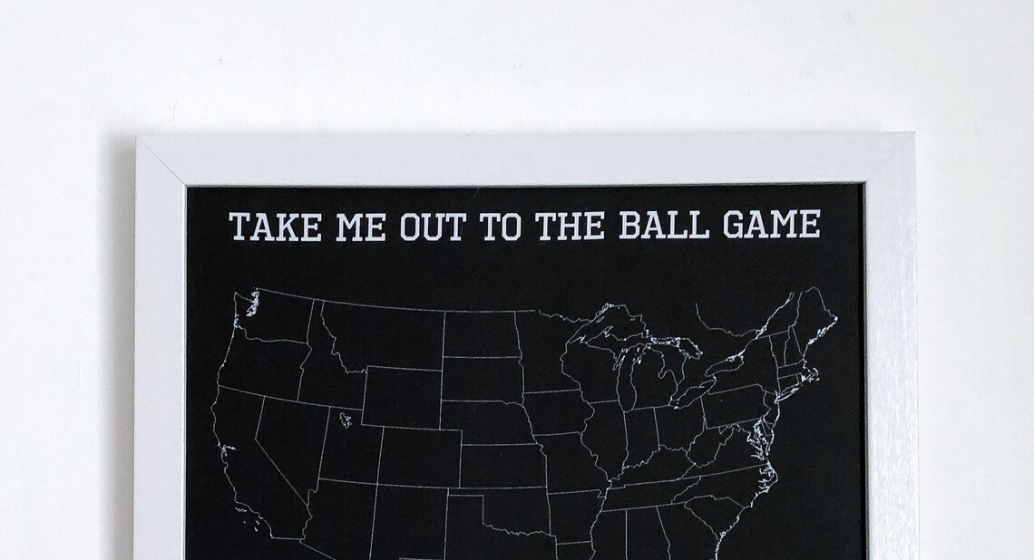Baseball Push Pin Map MLB Ballpark Map Baseball Map - Etsy