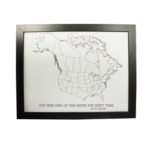 Hockey Fan Custom Push Pin Map Pinnable Maps to Mark the NHL, CHL and ...