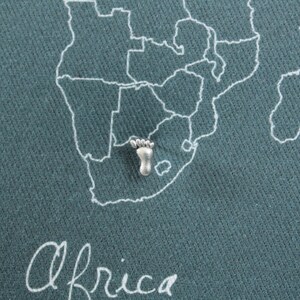 Footprint Map Pin |foot Map Marker | Push Pin | Map Tack - Etsy