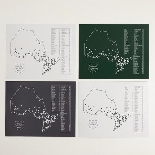 Typographic Map of Provincial Parks in Ontario Ontario Parks - Etsy Canada