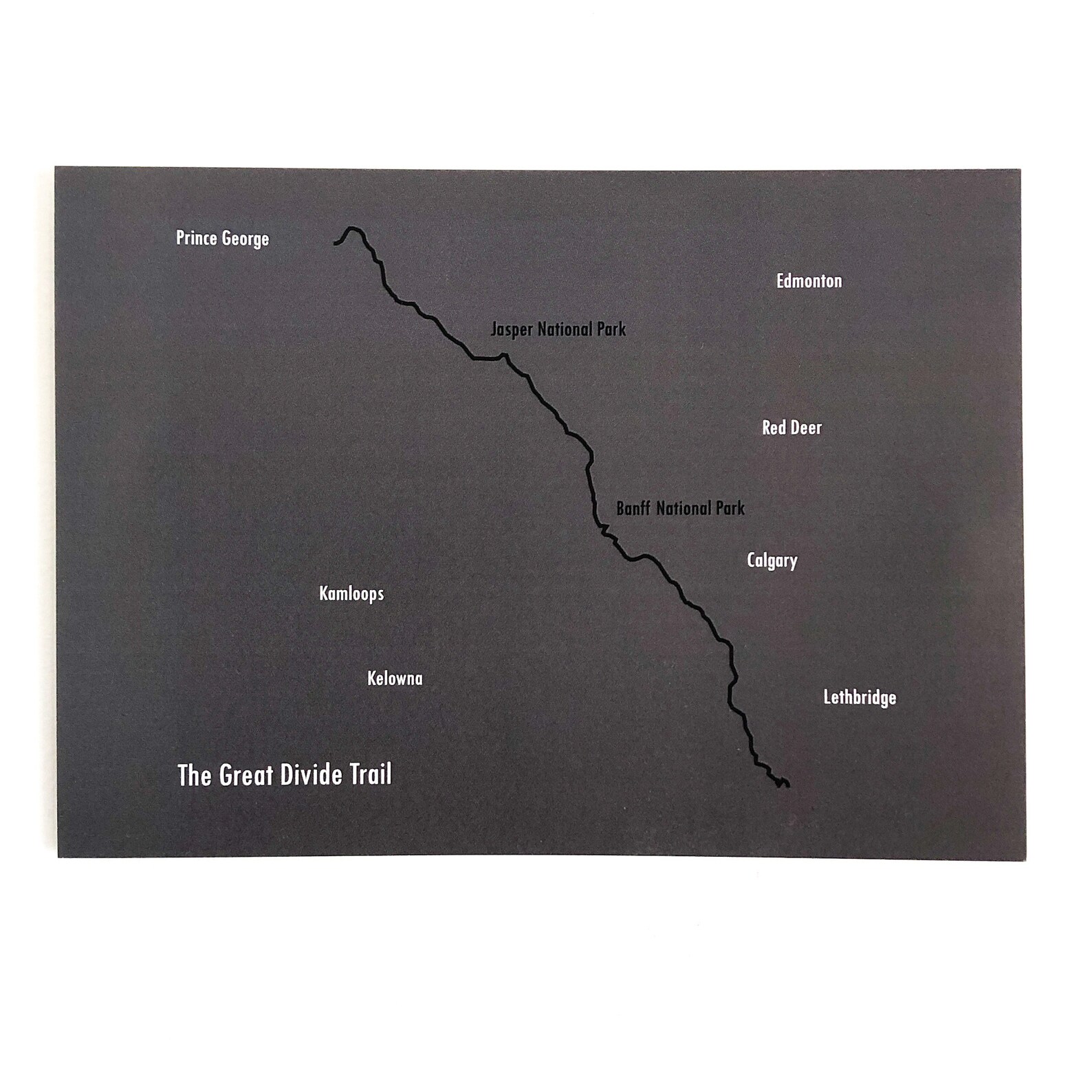 Great Divide Trail Map Postcard Prints Printed Maps of the - Etsy