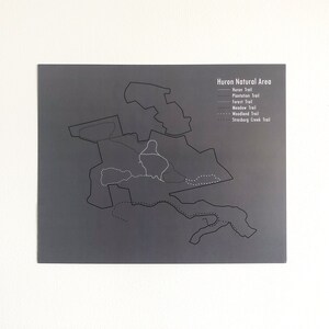 Framed Huron Natural Area Trail Map Prints, Printed Maps of the Huron ...