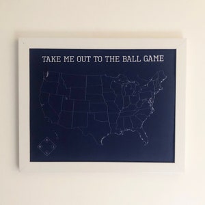 Baseball Push Pin Map | MLB Ballpark Map | Baseball Map - Etsy