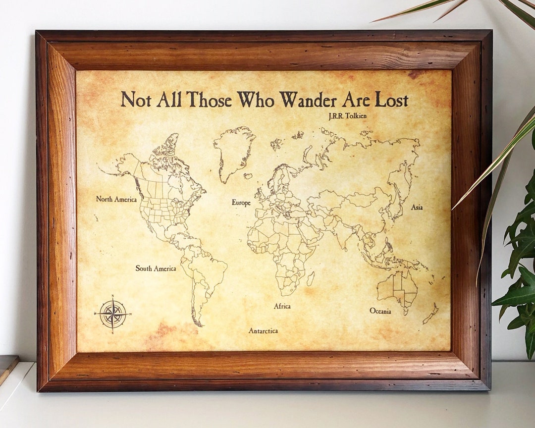 Custom Antique Style Fabric Push Pin World Travel Map - Available ...