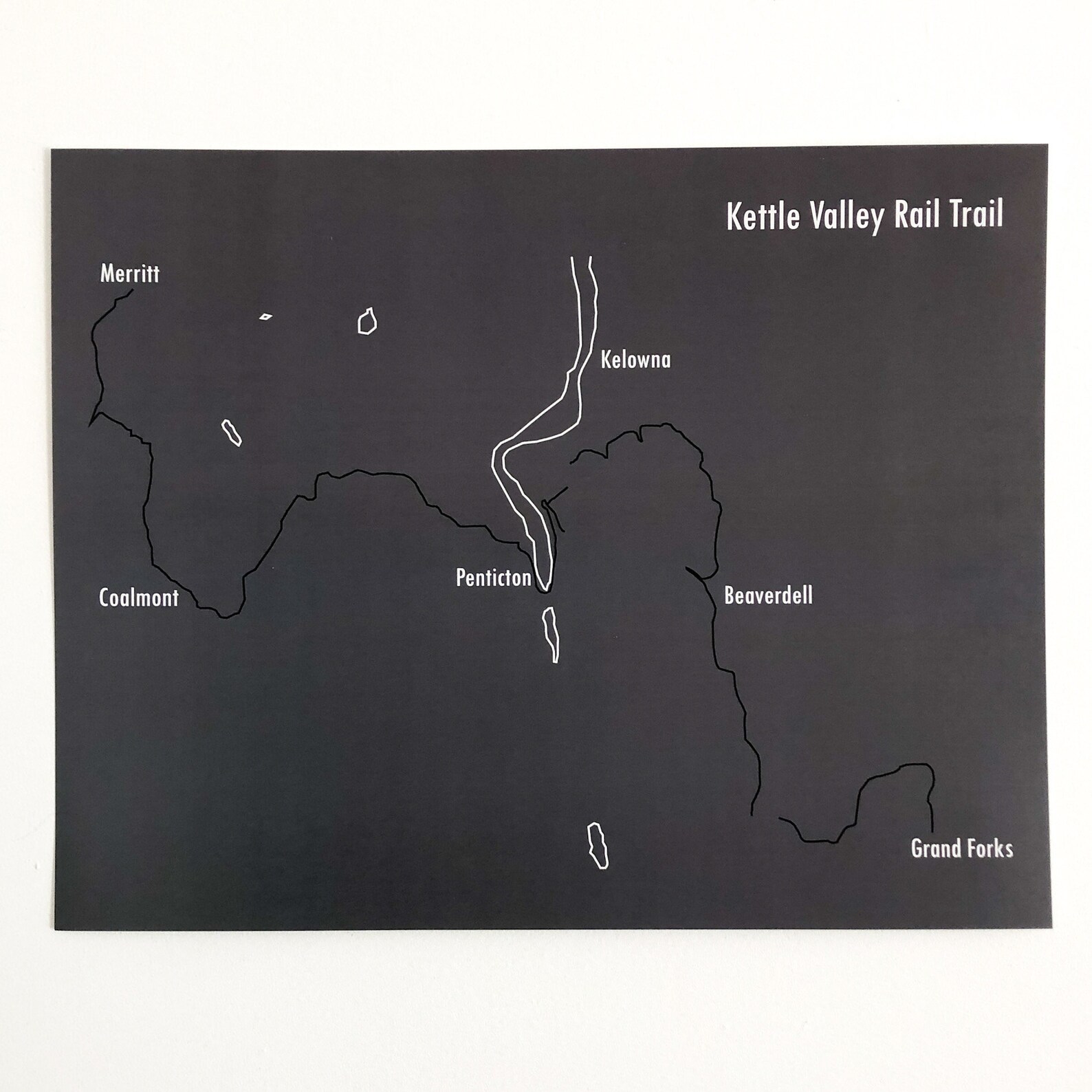 Kettle Valley Rail Trail Map Prints, Printed Maps of the Kettle Valley ...