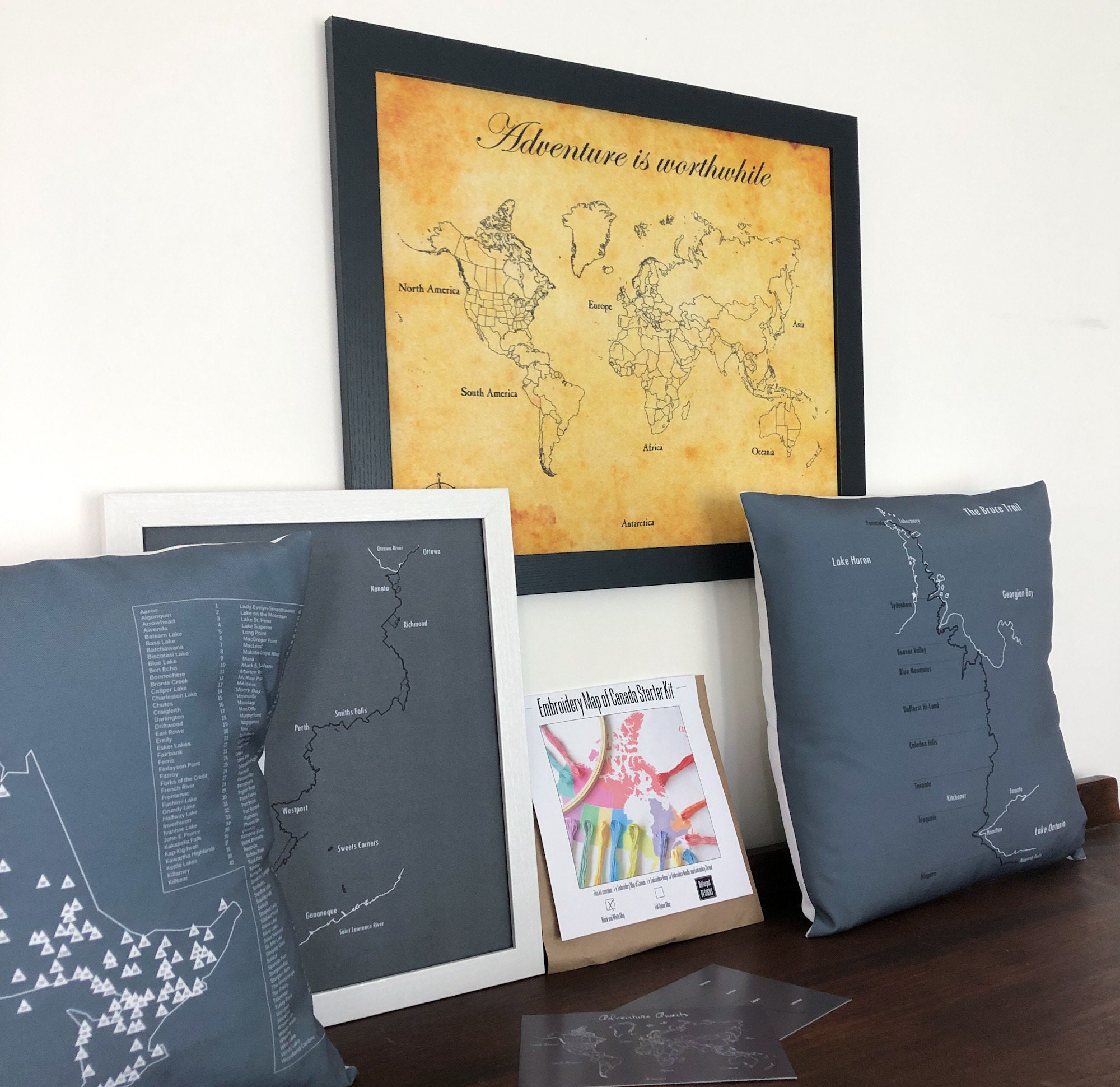 Embroidery Maps of Canada Embroidery Sampler Map of Canada | Etsy