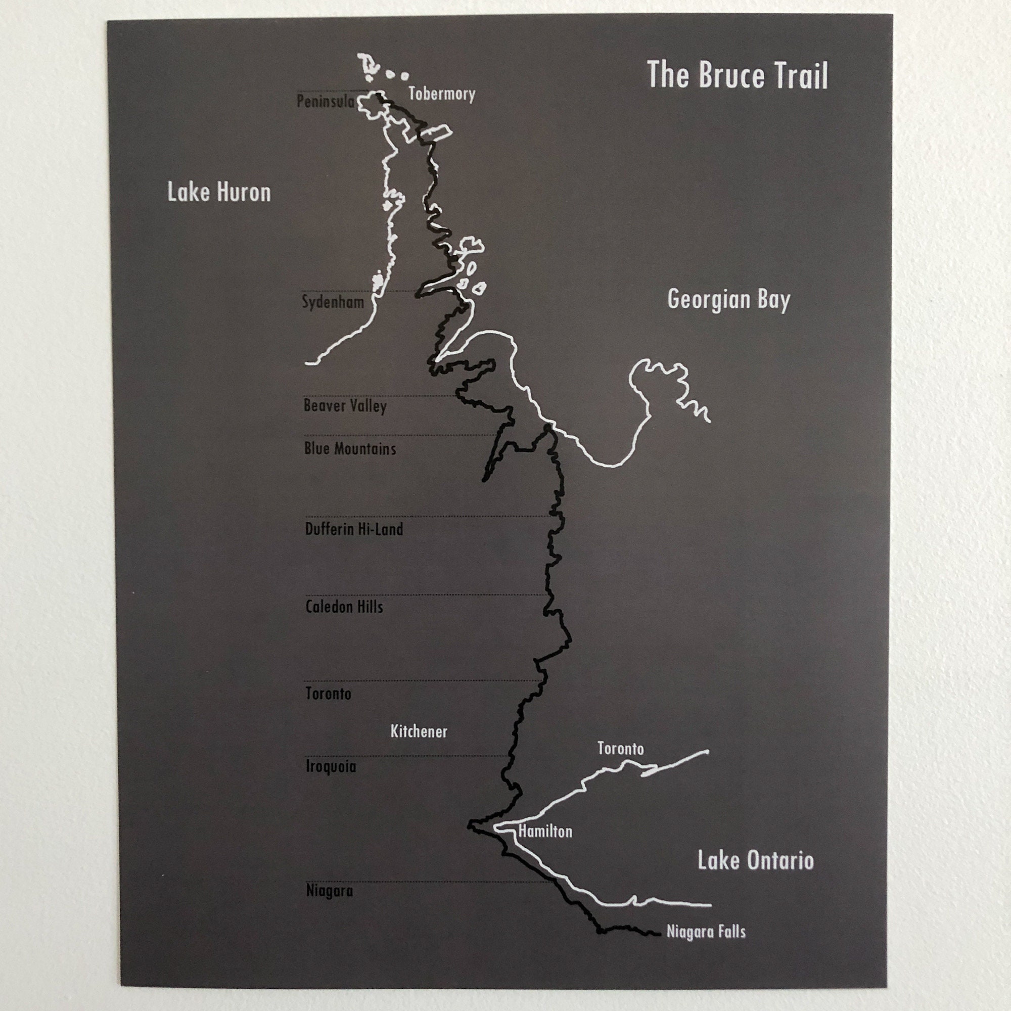 The Bruce Trail Map Prints Printed maps of the Bruce Trail in | Etsy