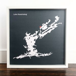 Custom Lake Map Printed on Fabric or Paper | Framed Map of Lake of Your ...