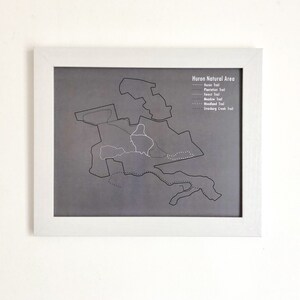Framed Huron Natural Area Trail Map Prints, Printed Maps of the Huron ...