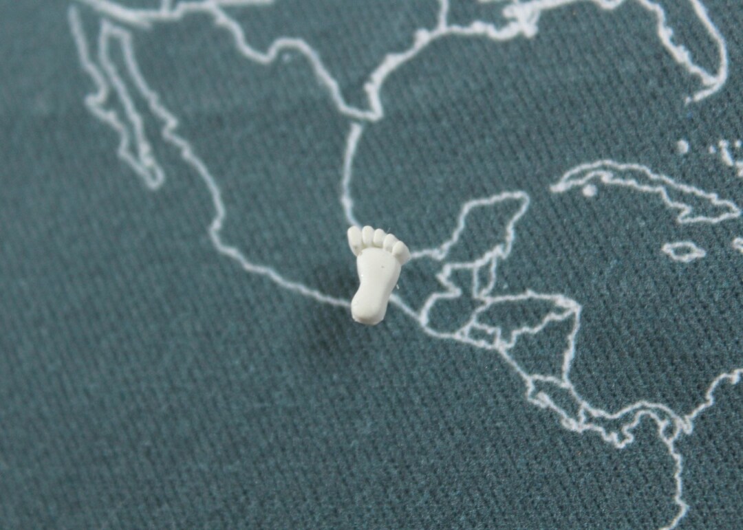 Footprint Map Pin |foot Map Marker | Push Pin | Map Tack - Etsy