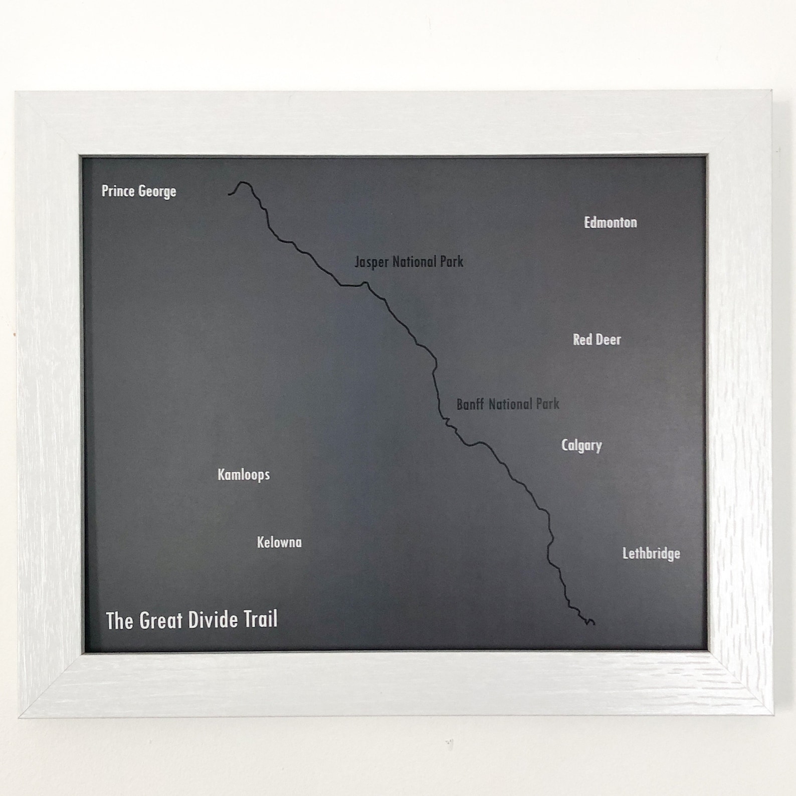 Framed Great Divide Trail Map Prints Printed Maps of the - Etsy