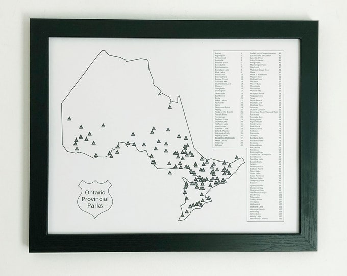 Typographic Map of Provincial Parks in Ontario | Ontario Parks Map ...