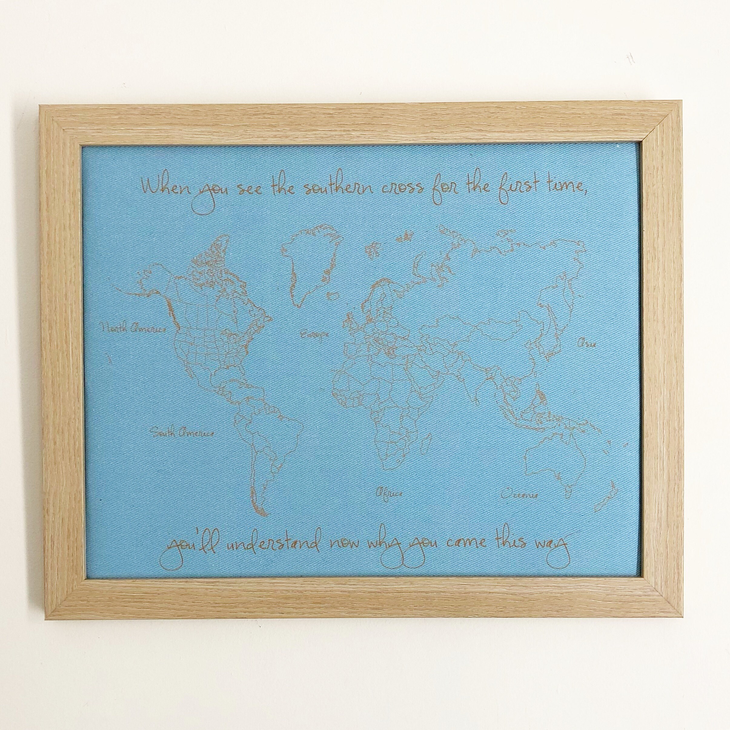 Custom Modern World Travel Map Framed Customizable | Etsy