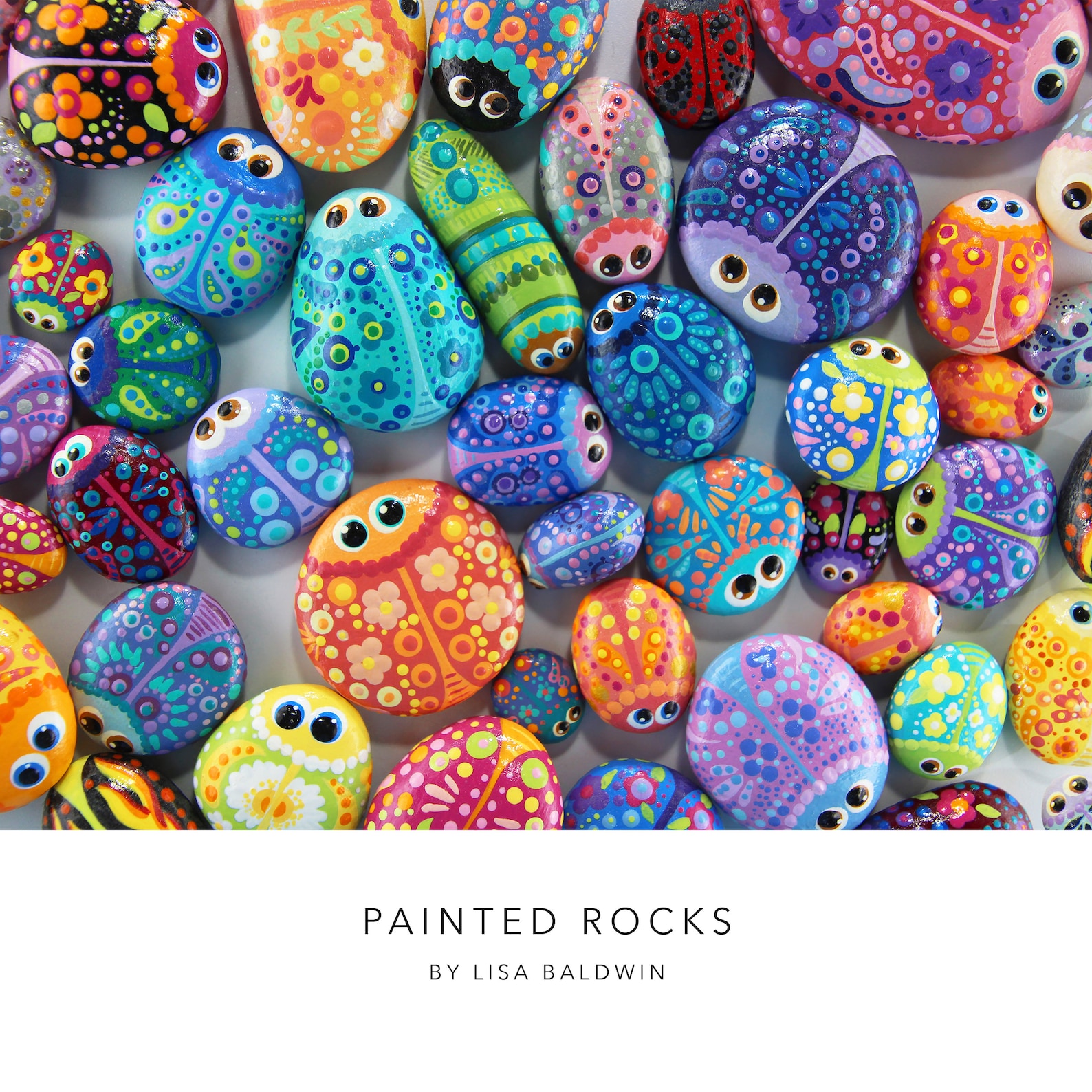 Hand Painted Ocean Beach Theme Rocks in a Footprint Bowl - Interactive ...
