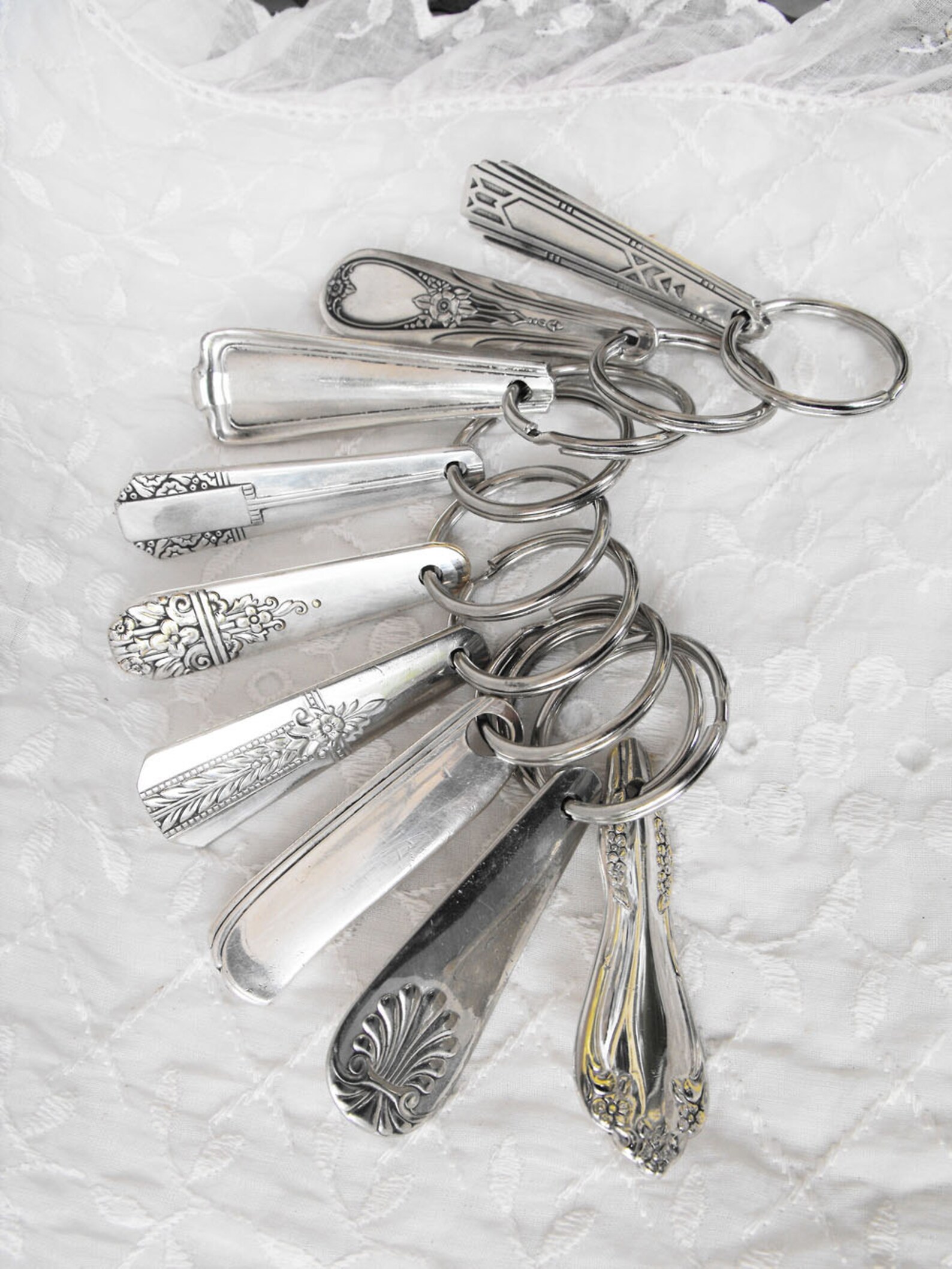 Small Key Chain Upcycled Vintage Silver Plated Silverware - Etsy