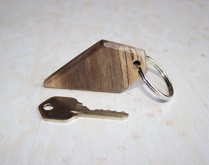Spalted Black Walnut Wood Key Chain Hand Shaped Wooden | Etsy