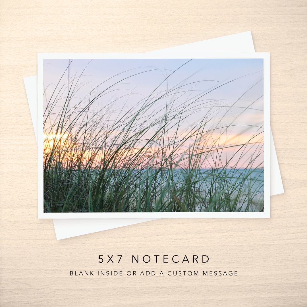 5x7 Note Card - Blank or With Custom Text Inside - Sunrise Through the ...
