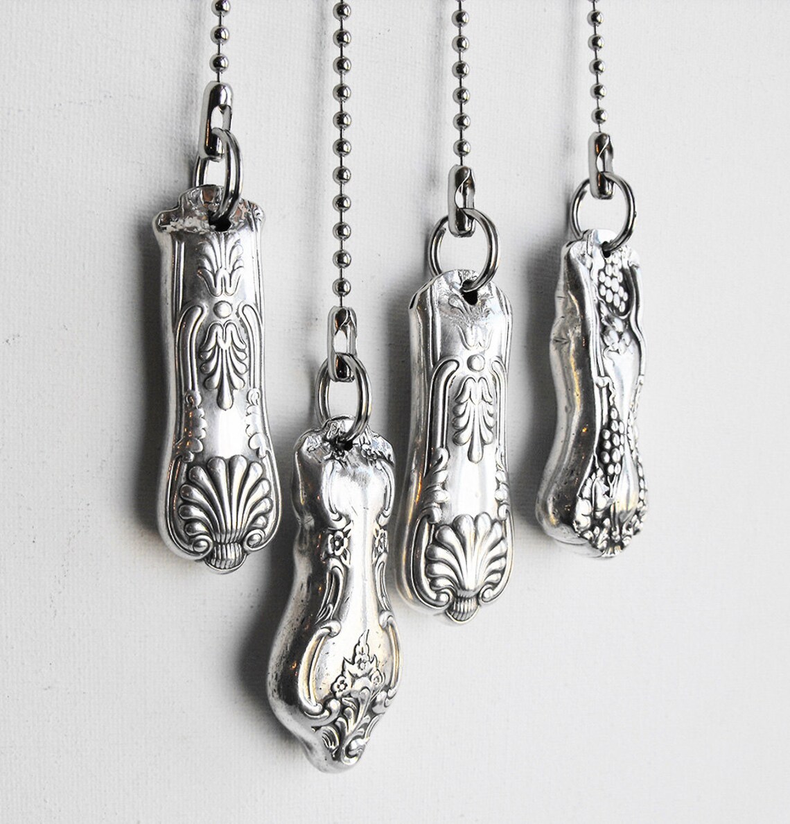 Fan Pull Elegant Upcycled Vintage Silver Plated Silverware - Etsy