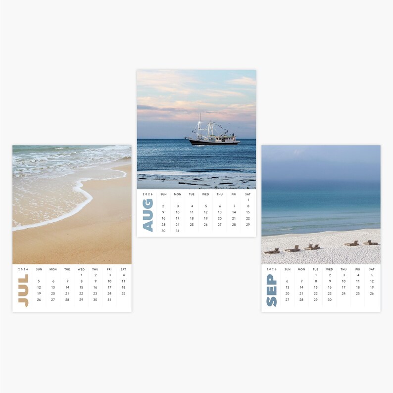 Relaxing Beach and Ocean Fine Art Photo Calendar – 2026 – Choose ANY ...