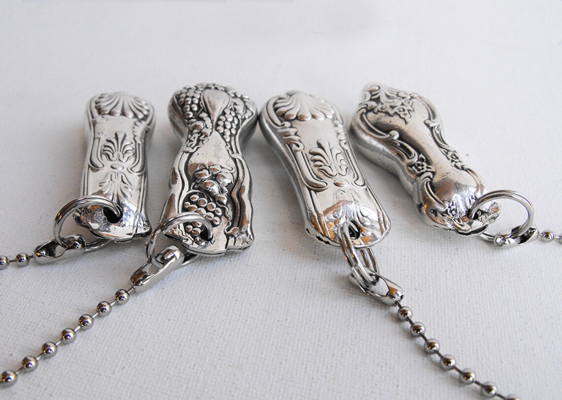 Fan Pull Elegant Upcycled Vintage Silver Plated Silverware - Etsy