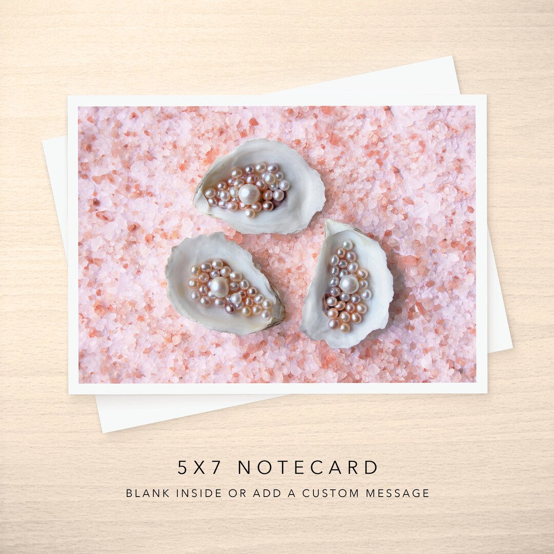 5x7 Note Card - Blank or With Custom Text Inside - Elegant Oyster ...