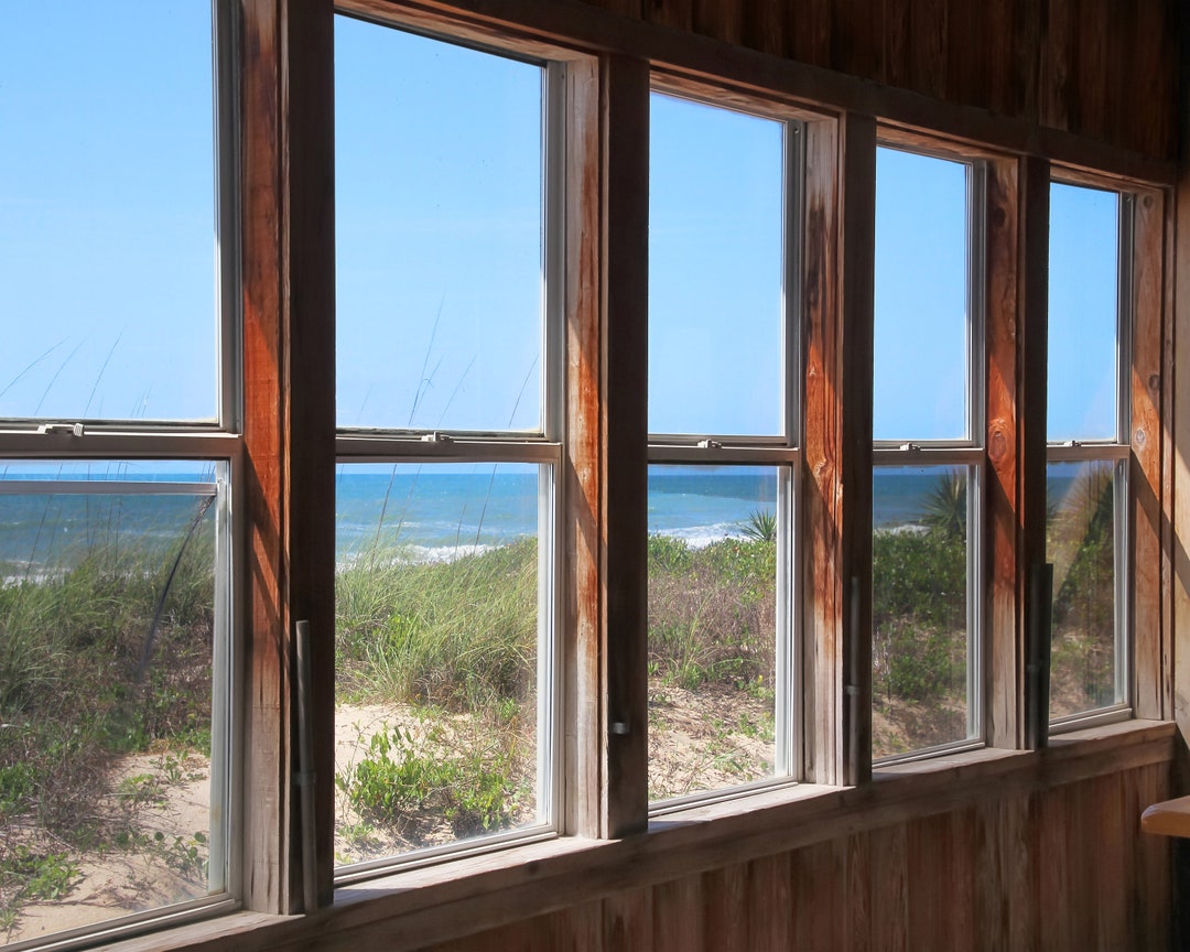View of the Sand Dunes Ocean and Sky Through a Bank of Windows - Etsy