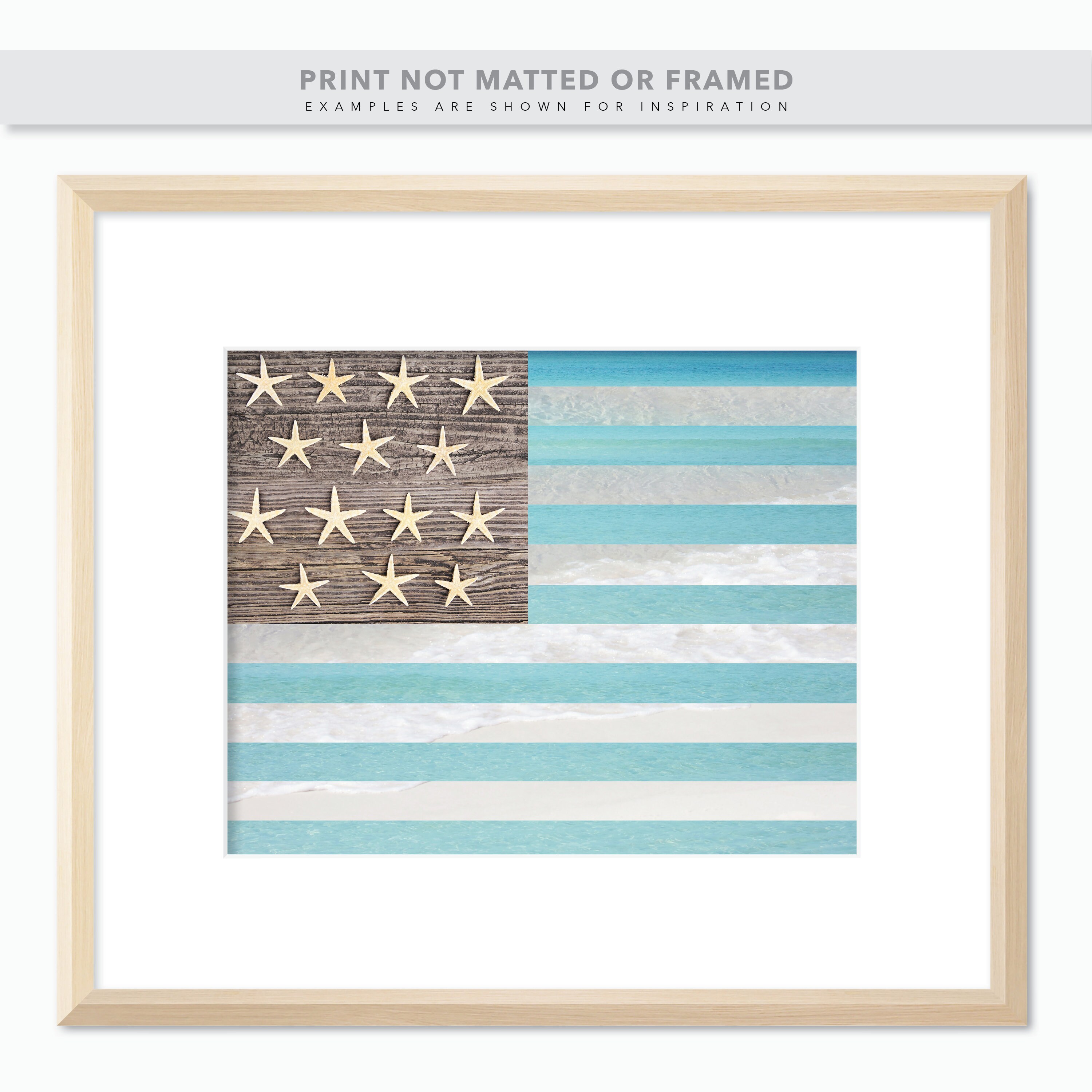 Beachy American Flag Photo - Starfish Stars and Ocean Stripes - Coastal ...