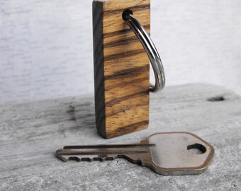 Exotic Canarywood Key Chain Hand Shaped Wooden Keychain With Silver ...