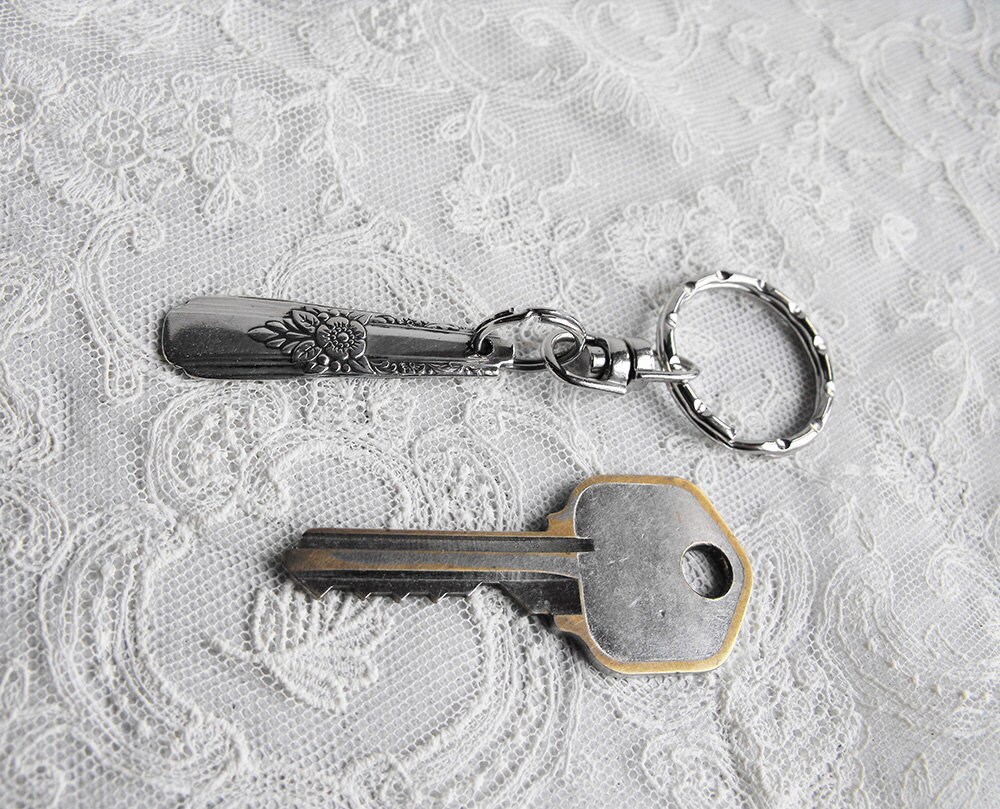 Small Key Chain Upcycled Vintage Silver Plated Silverware - Etsy