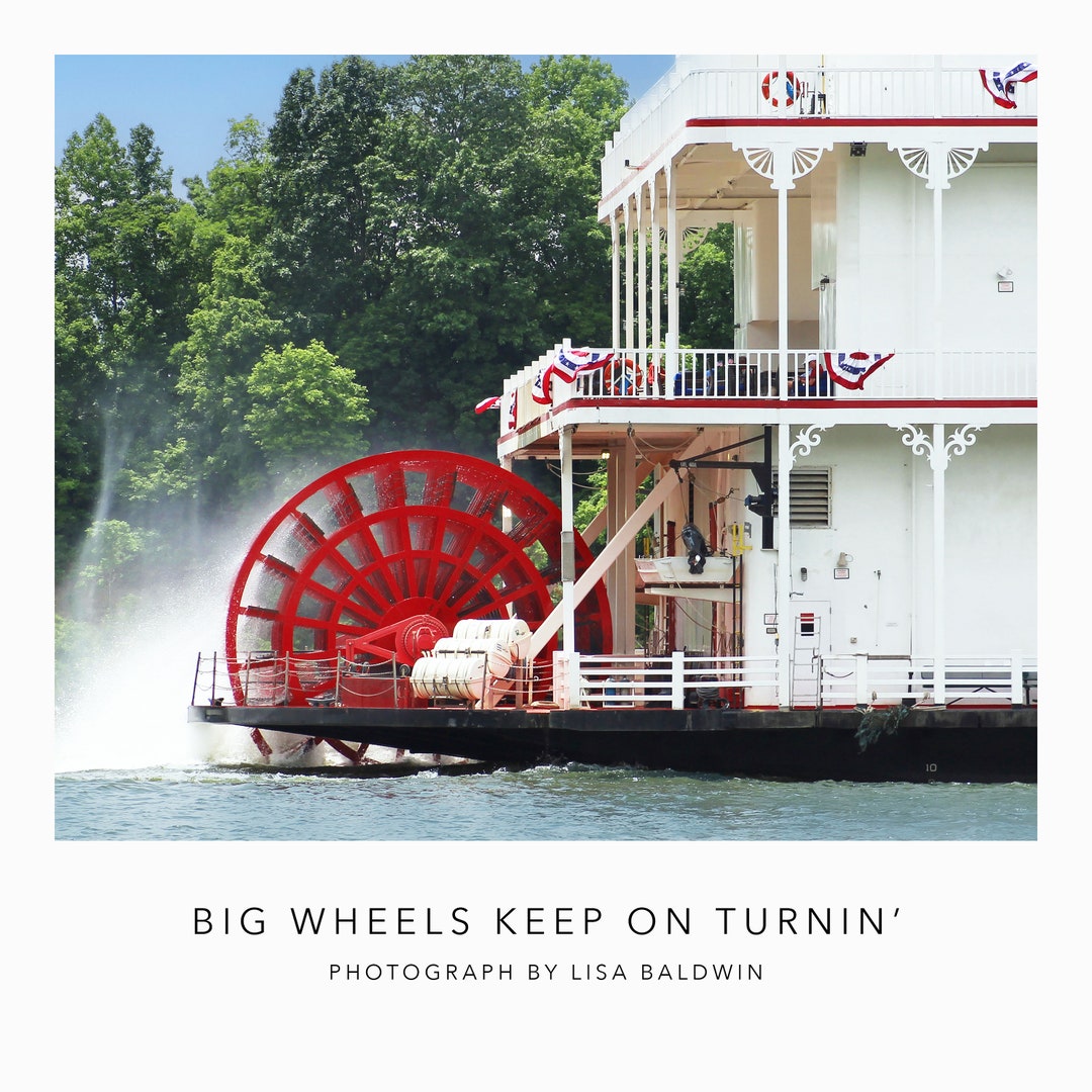Photo of a Vintage Southern Riverboat With a Bright Red Paddlewheel ...