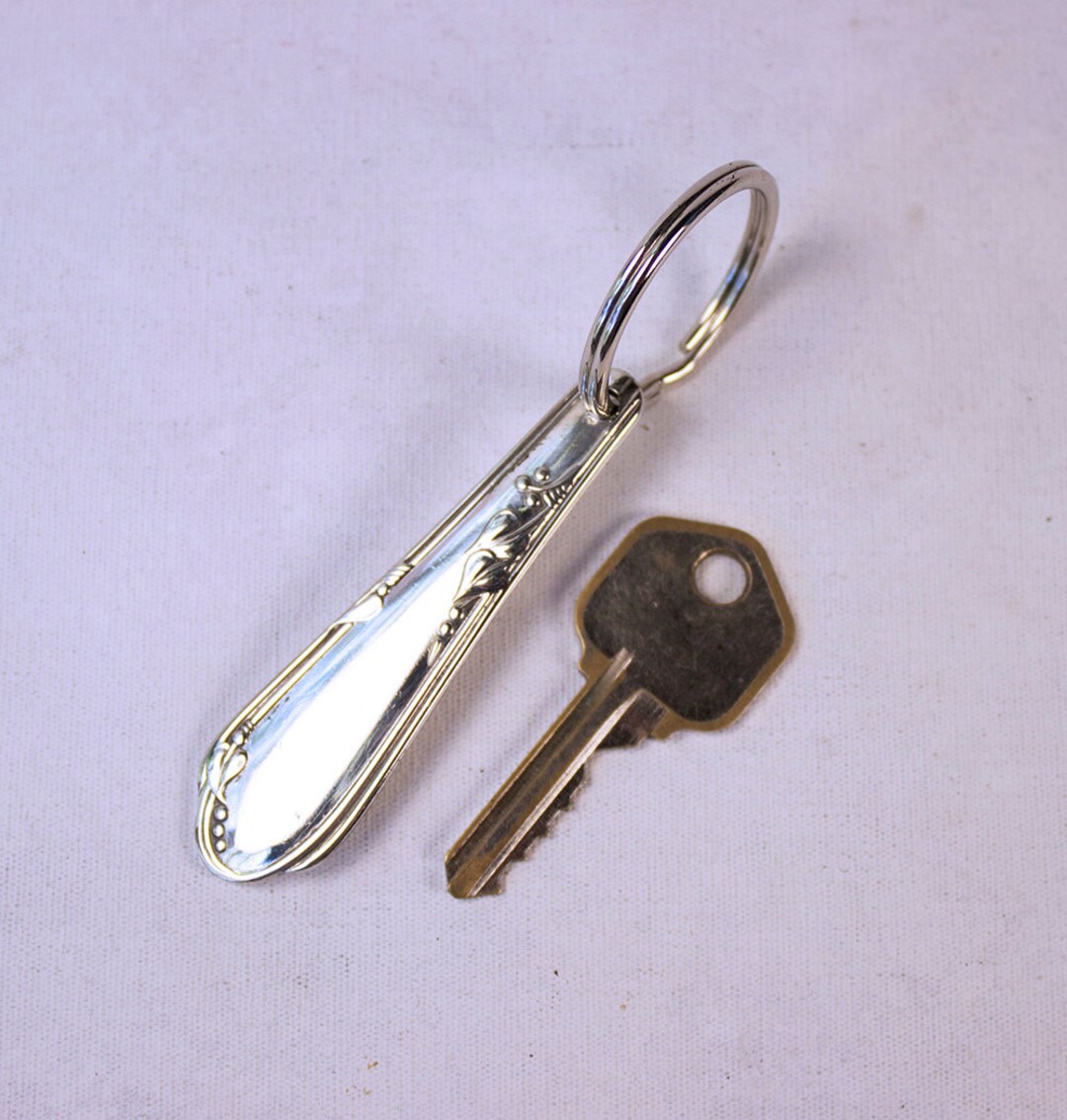 Key Chain Upcycled Vintage Silver Plated Silverware Vine and Berry ...