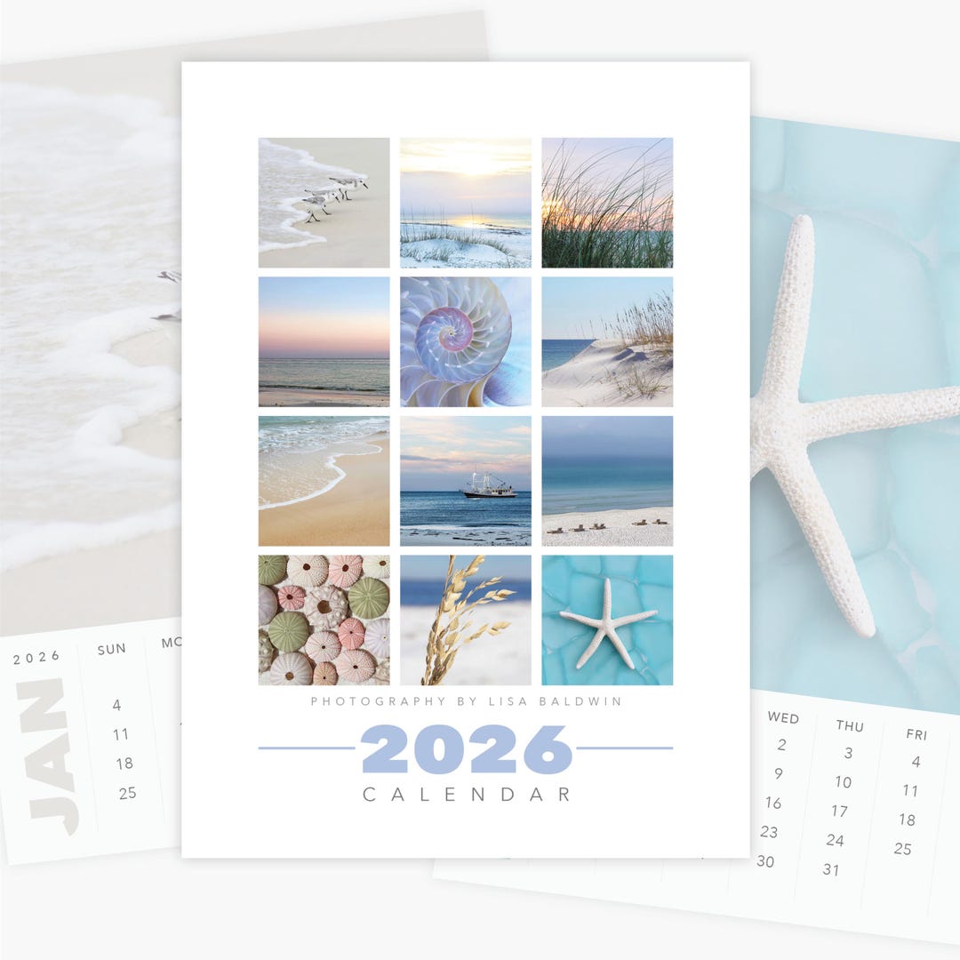 Relaxing Beach and Ocean Fine Art Photo Calendar – 2026 – Choose ANY ...