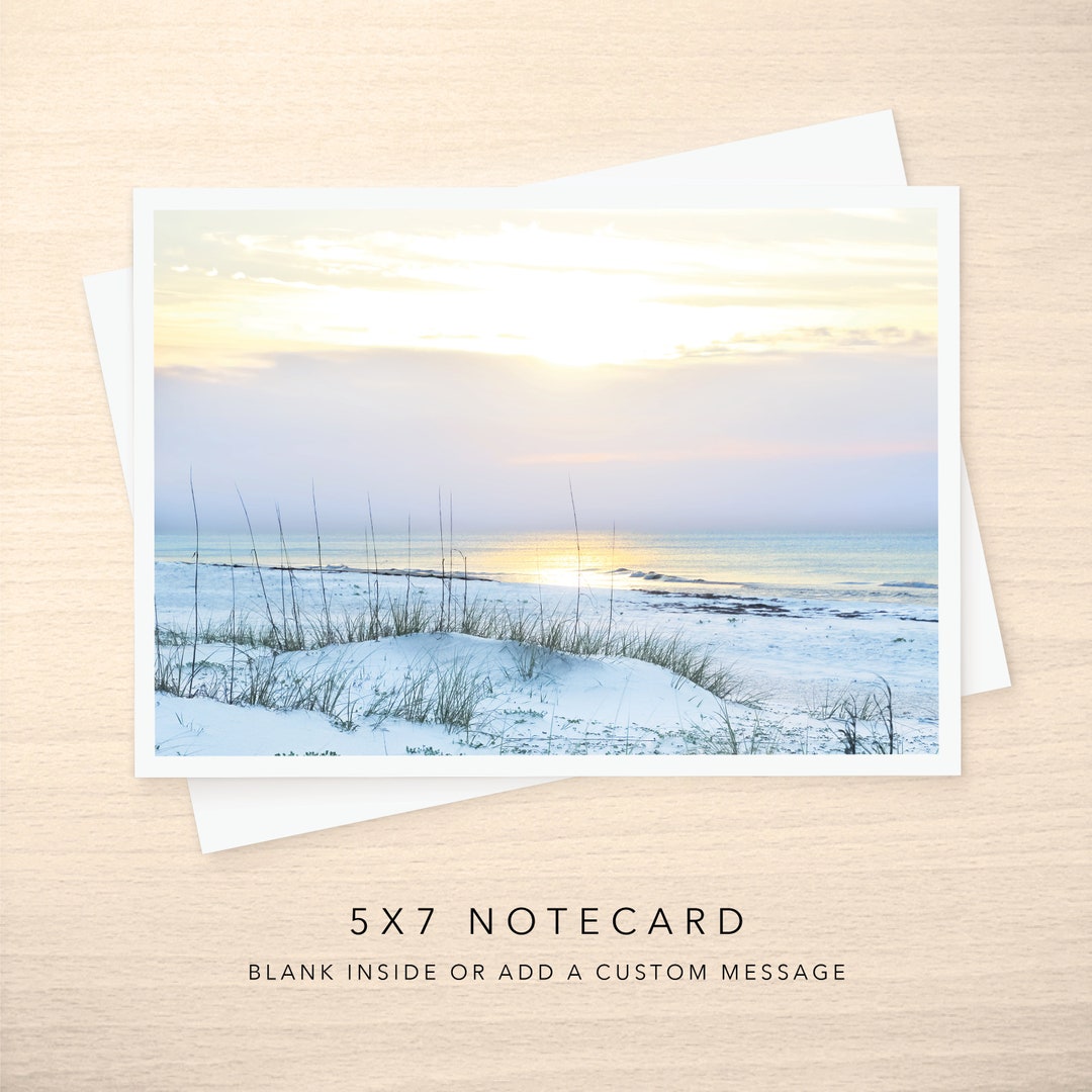 5x7 Note Card - Blank or With Custom Text Inside - Pale Pastel Sunrise ...