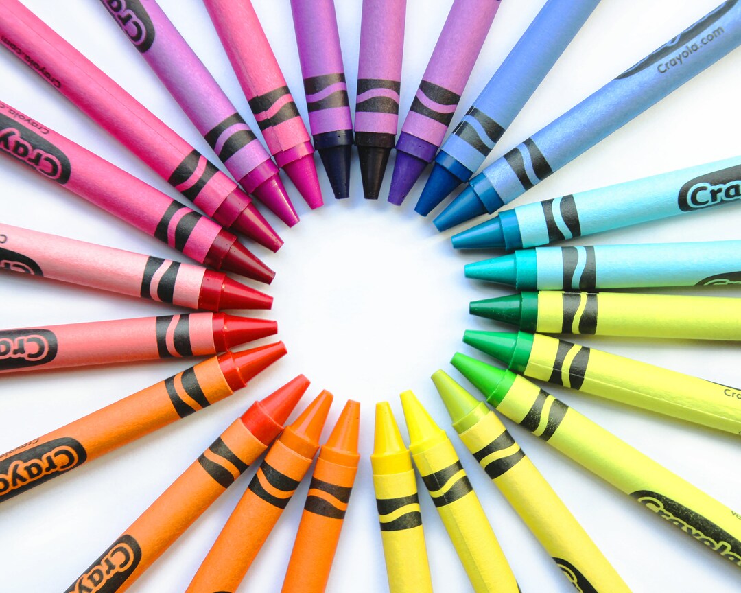 Circle of Crayons Color Wheel Photo Bright Colorful Rainbow - Etsy