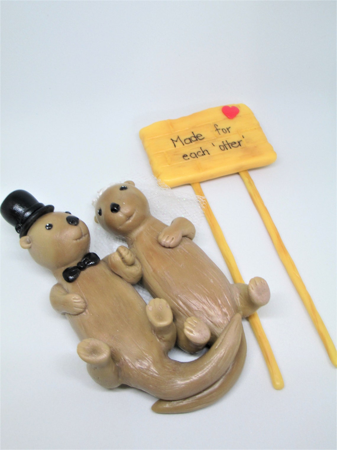 Otter Wedding Cake Topper. River Otter Couple. Bride and | Etsy
