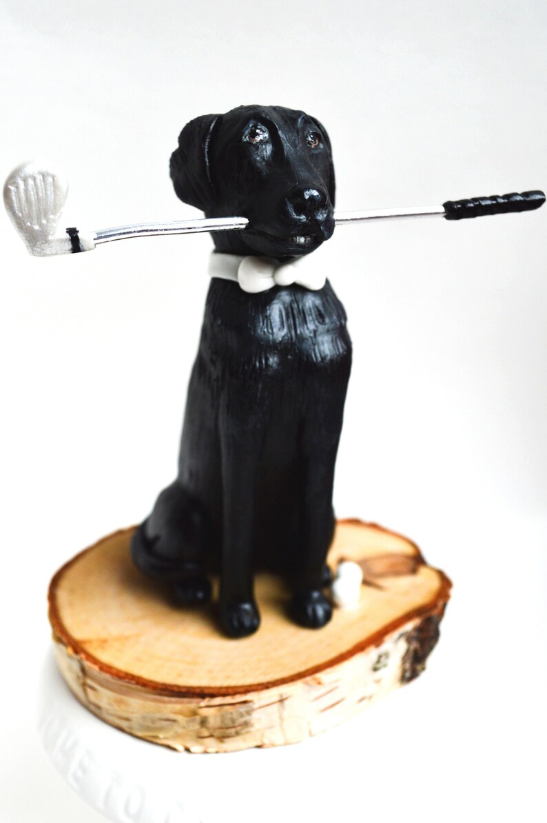 Black Lab Wedding Cake Topper, Pet Portrait Figure, Groom Cake, Golf ...