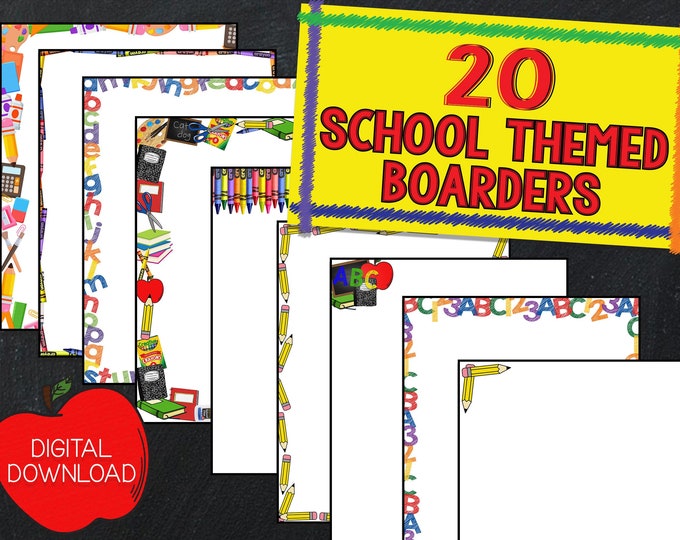School Themed Boarders Digital Download - Etsy