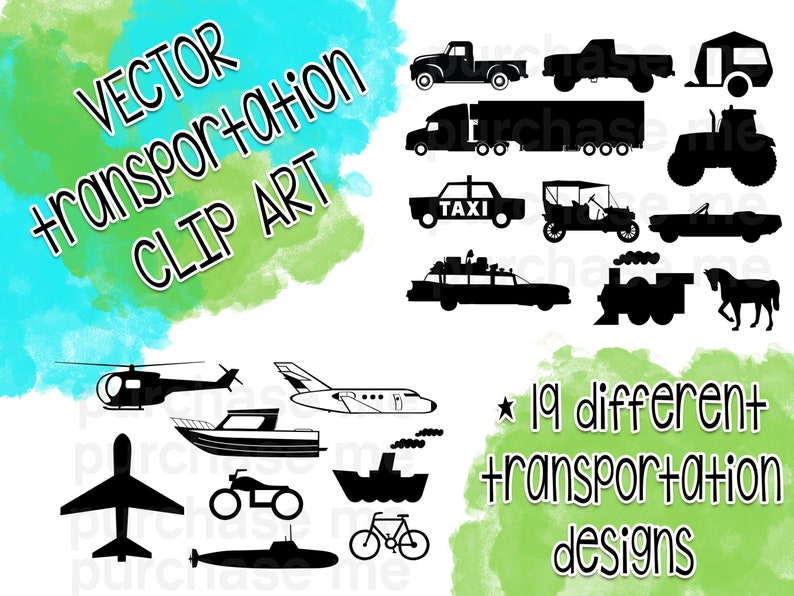 Digital Download VECTOR Silhouette Transportation Clip Art - Etsy