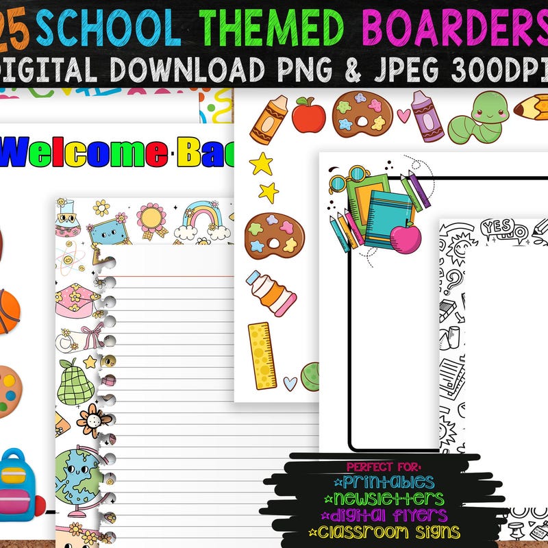 Teacher Border Newsletter - Etsy