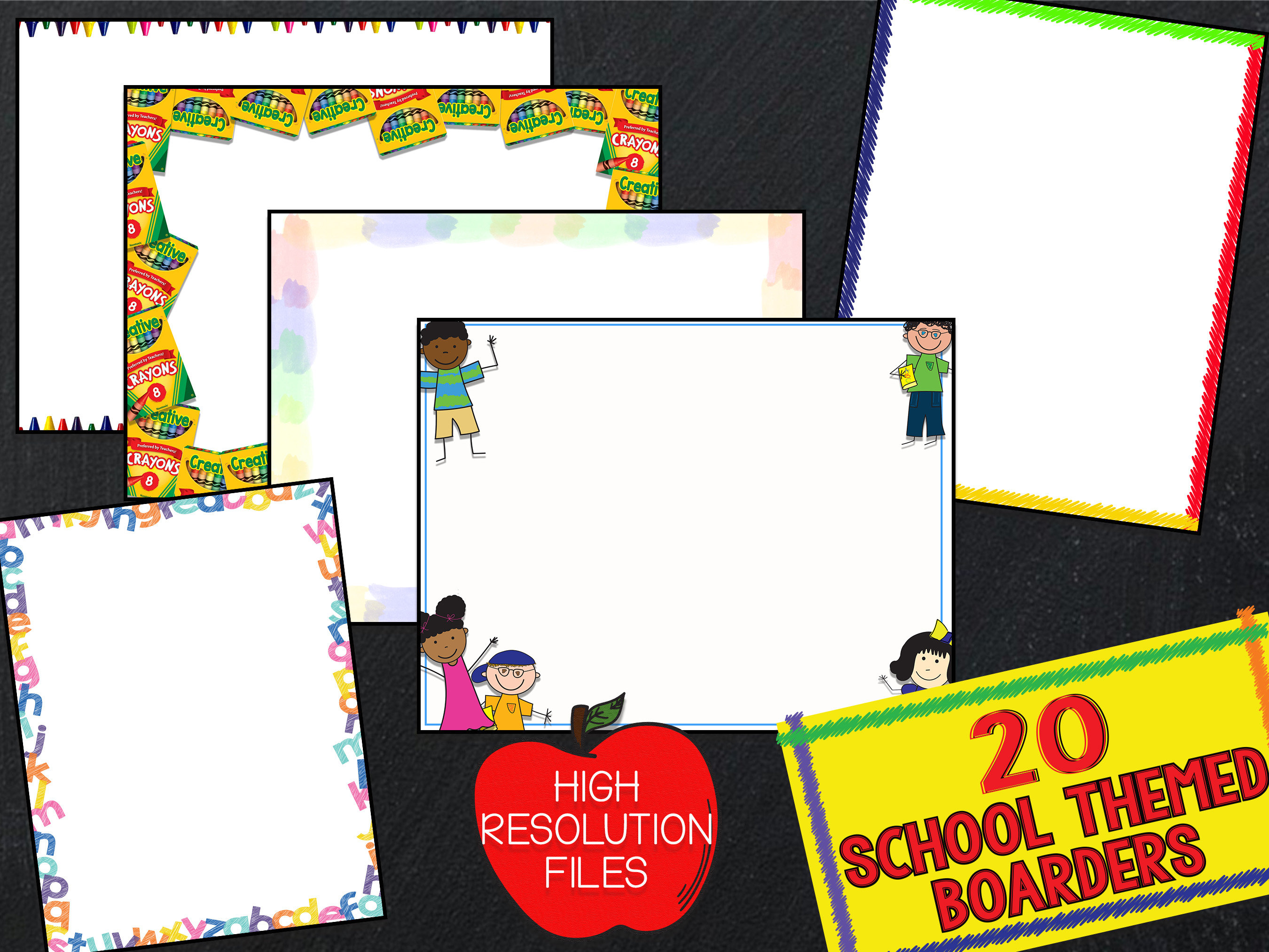 School Themed Boarders Digital Download - Etsy