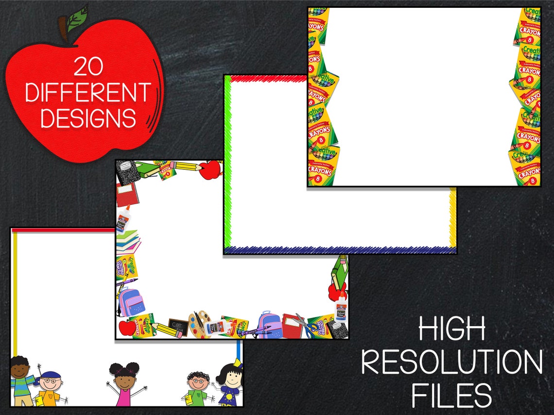 School Themed Boarders Digital Download - Etsy