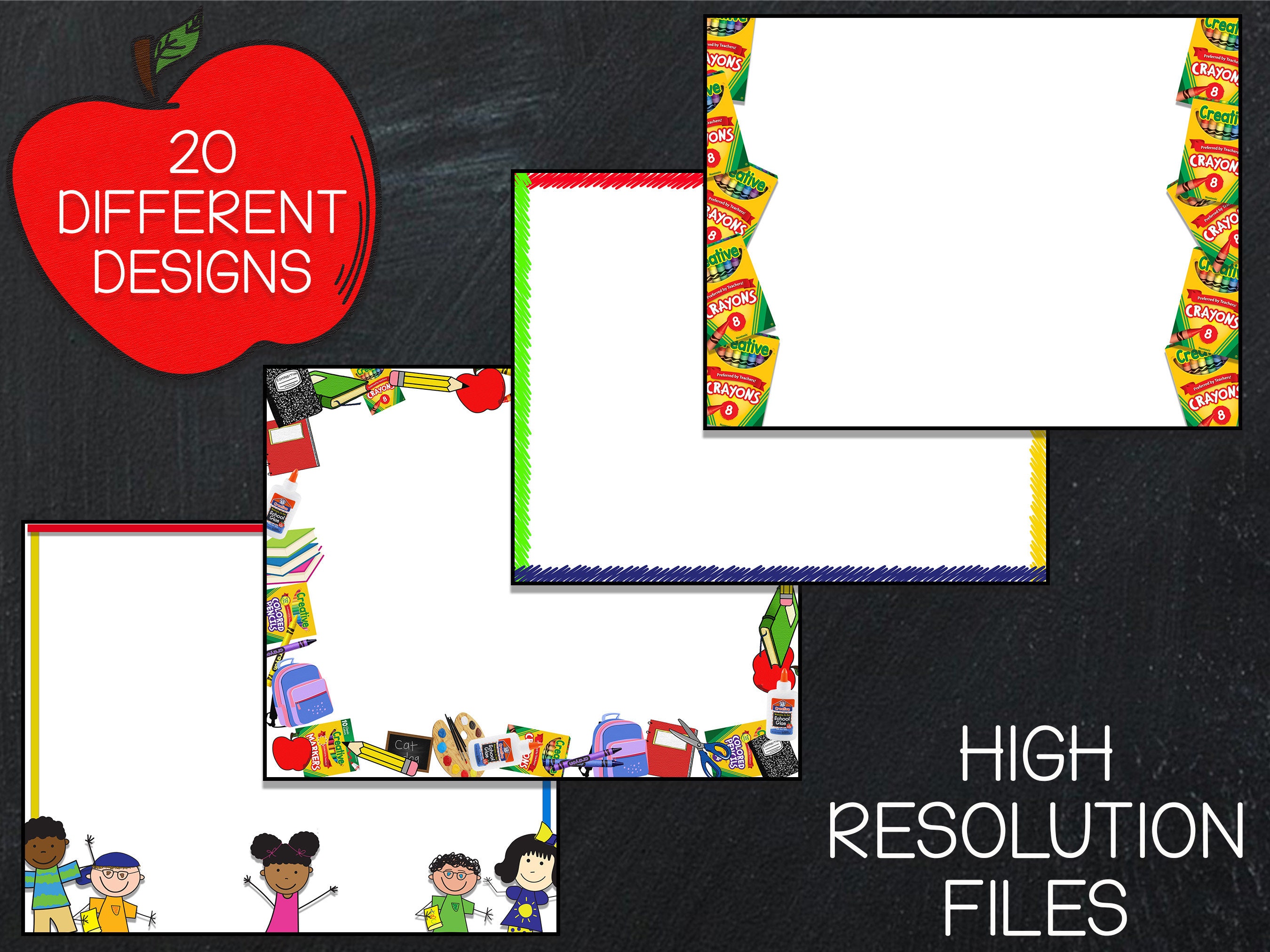 School Themed Boarders Digital Download - Etsy