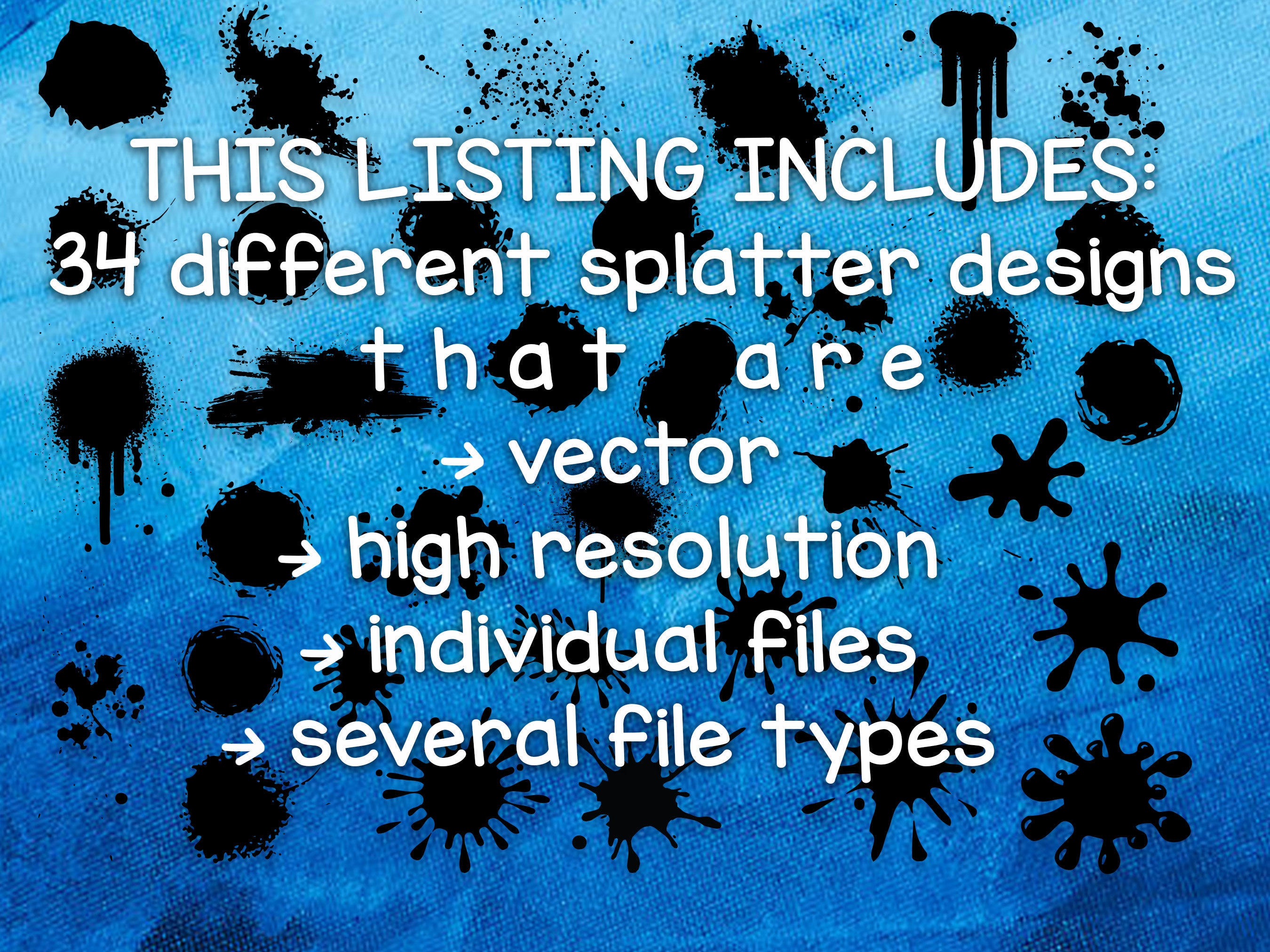 Vector Splatter Sheet Digital Download - Etsy
