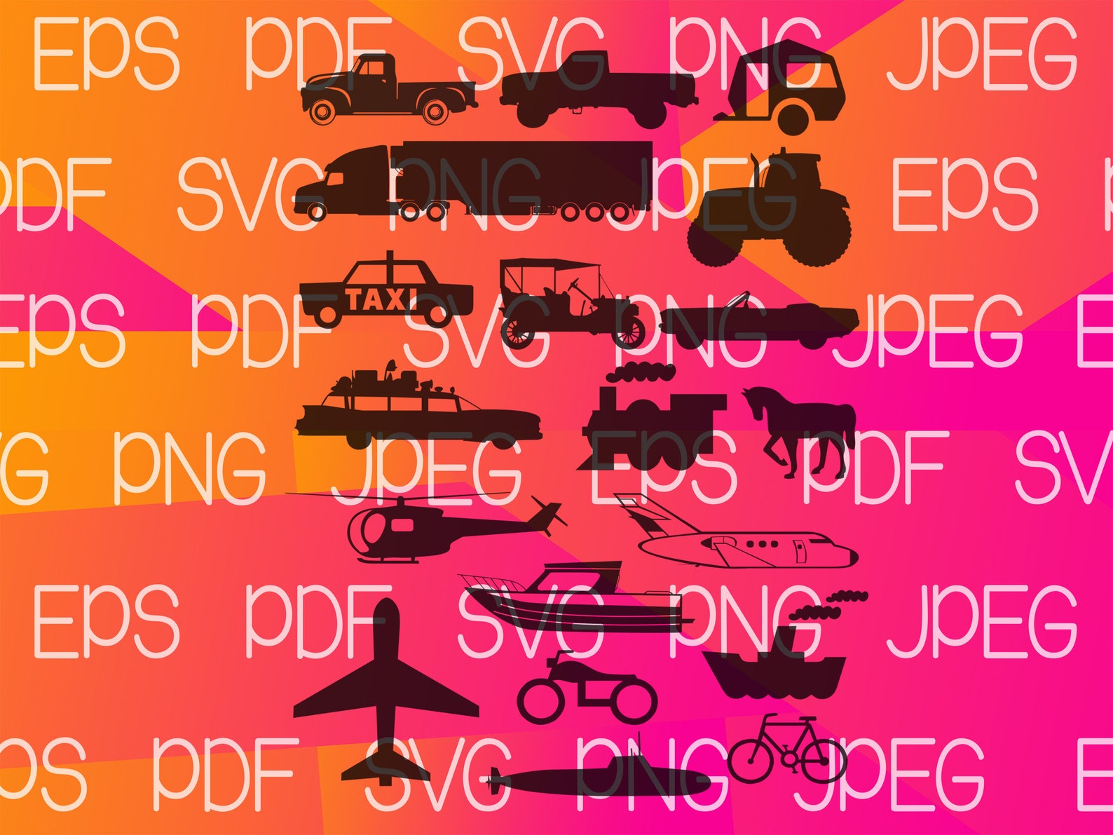 Digital Download VECTOR Silhouette Transportation Clip Art - Etsy