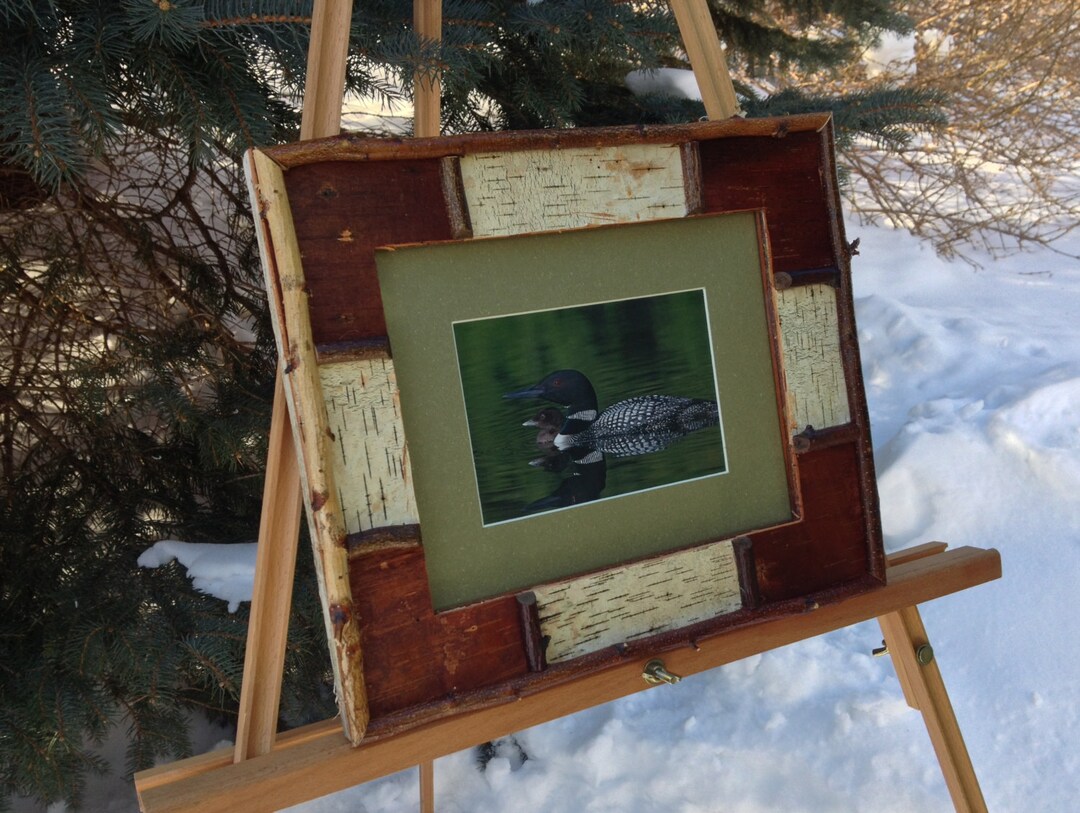 White Birch Picture Frame 12x14 Loon on the Water - Etsy